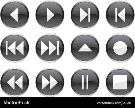 Multimedia Navigation Buttons Royalty Free Vector Image