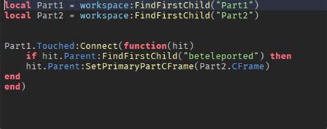 how to make it so when a specific model touches a part the model