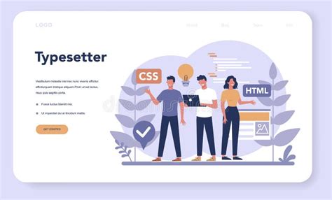 Typersetter Web Banner Or Landing Page Website Constructing Stock Vector Illustration Of