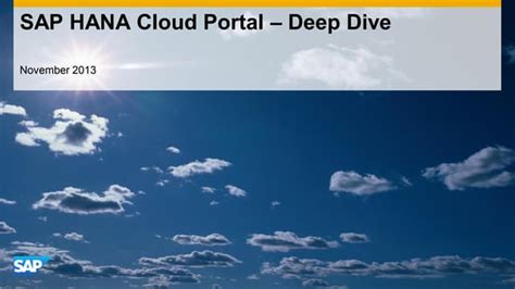 Sap Hana Cloud Portal Deep Dive Ppt