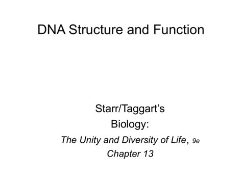 DNA Structure And Function