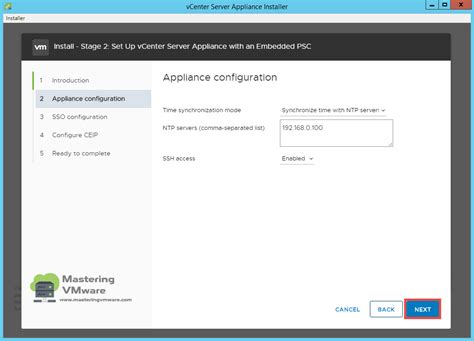 Install VCSA Mastering VMware