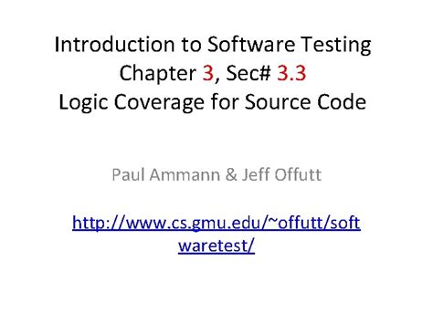 Introduction To Software Testing Chapter 3 Sec 3