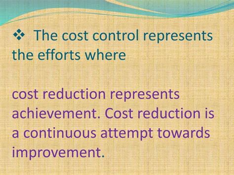 Difference Between Cost Control And Cost Reduction Pptx Business