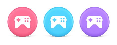 게임 패드 컨트롤러 가상 게임 연결 버튼 조이스틱 조이패드 웹 앱 3d 현실적인 원 아이콘 3차원 형태에 대한 스톡 벡터 아트 및 기타 이미지 3차원 형태 Brand