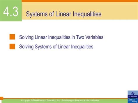 System Of Linear Inequalities In Two Variables Pptx