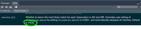 the documentation for return all does not seem to match the function