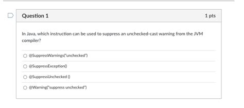 Solved Question Pts In Java Which Instruction Can Be Chegg