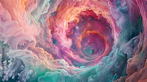 A Mesmerizing Fractal Design With Spirals In A Kaleidoscope Of Neon