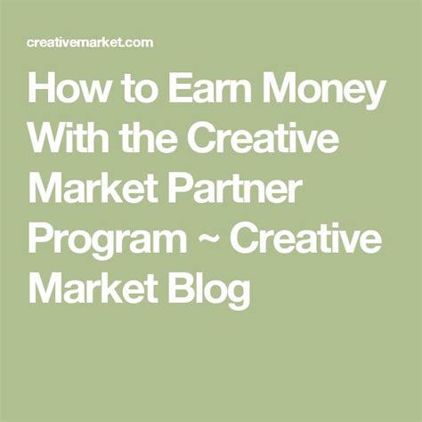 How To Earn Money With The Creative Market Affiliate Program Earn