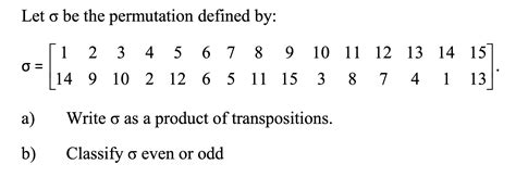 Solved Let Sigma Be The Permutation Defined By A