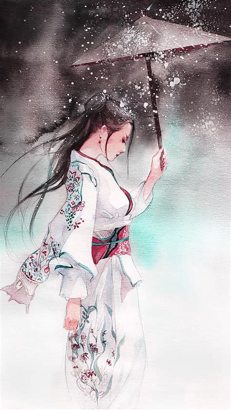 唯美古風女生插畫 每日頭條