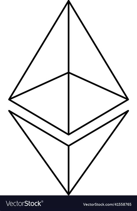 Ethereum Outline Icon Crypto Coin For Nft Vector Image