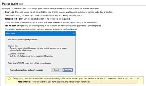 Clip Copy Dialog The Audio Data Figure Is Misleading Issue 4344