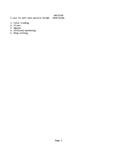 Untitled 5 Ways To Earn Earn Passive Income 2018 Guide 1 Forex Trading 2 Fiverr 3 Upwork