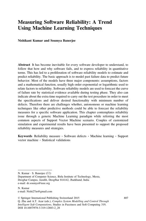Pdf Measuring Software Reliability A Trend Using Machine Learning