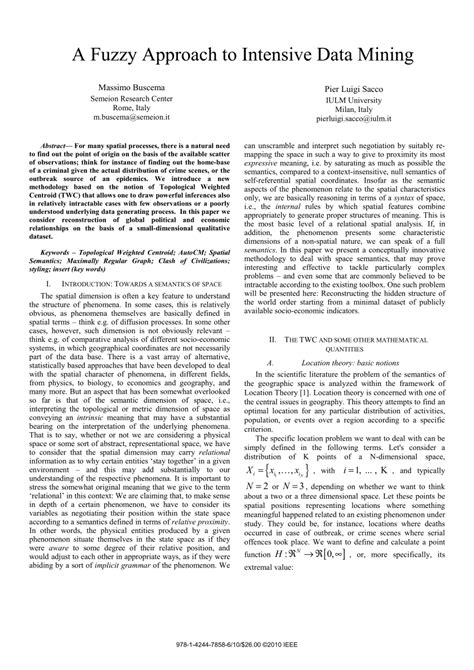 Pdf A Fuzzy Approach To Intensive Data Mining