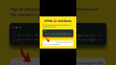Dir Attribute Text Direction In Html Tip 7 Youtube