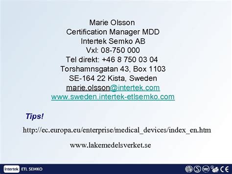 Intertek System Certification Notified Bodies Mdd Intertek Semko