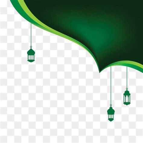 Green Islamic Background Element Design Islamic Corner Shape With