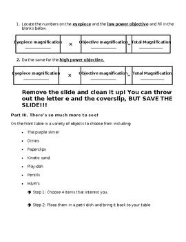 What S Under The Microscope Lab By Here To Help Science Teachers