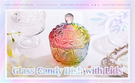Doublefill 26 Oz Large Glass Candy Dish With Lids Candy