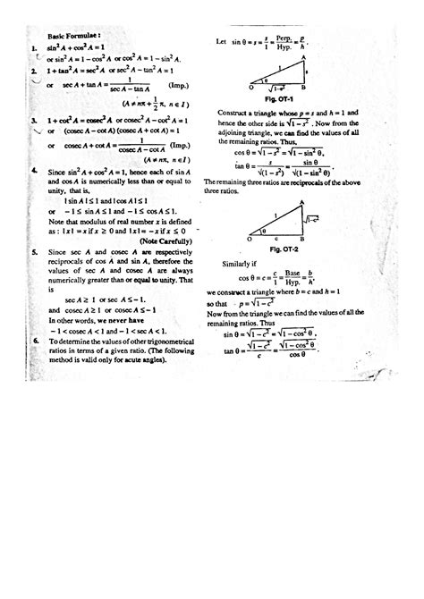 SOLUTION Trigonometry Formulas And Functions Studypool