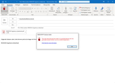 Error Message This Mail Cannot Be Sent Encrypted It Is Possible That