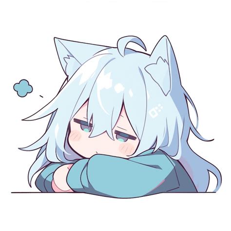 Premium Ai Image Anime Character With Blue Hair And A Cat Ears Generative Ai