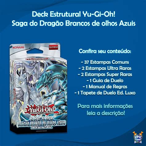 Deck Estrutural Yugioh Saga Do Dragão Branco De Olhos Azuis Ri Happy