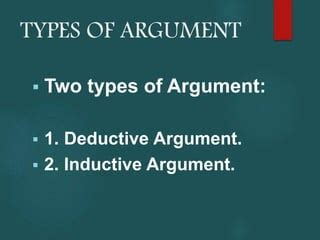Types Of Argument Presentation PPTX
