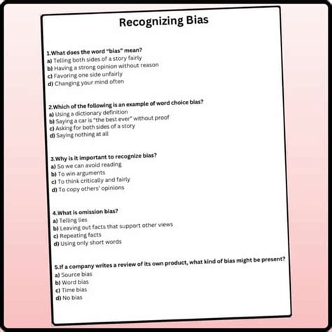 Recognizing Bias Reading Comprehension Passage With Questions Media Literacy