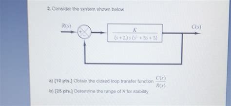 solved 2 consider the system shown below a [10 pts] obtain