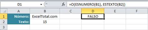 La Funci N O En Excel Excel Total