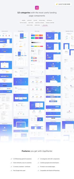 UI Kit For App Landing Pages AppStarter Read