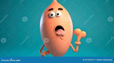 Cartoon Appendix Character With A Puzzled Expression And A Speech Generative Ai Stock