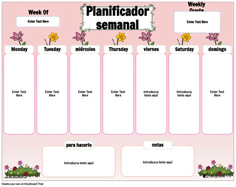 Planificador Semanal 4 Storyboard Av Es Examples