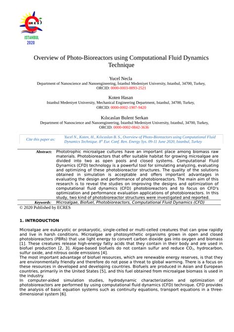 Pdf Overview Of Photo Bioreactors Using Computational Fluid Dynamics Technique