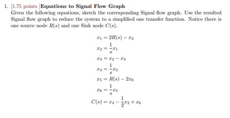 Solved Points Equations To Signal Flow Graph Given Chegg