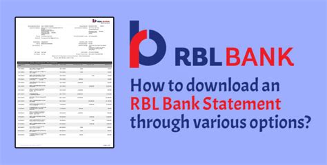 How To Download An Rbl Bank Statement Through Various Options