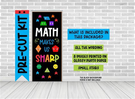Math Sharp Precut Classroom Door Decor Back To School Bulletin Board