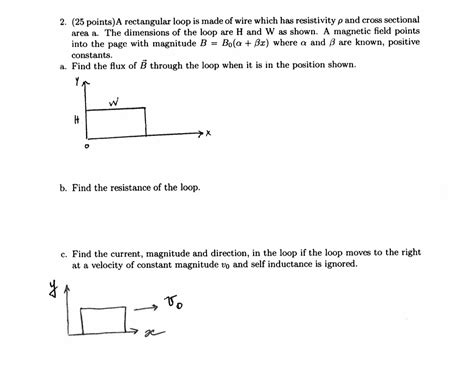 Solved By An EXPERT Points A Rectangular Loop Is Made Of Wire Chegg Com