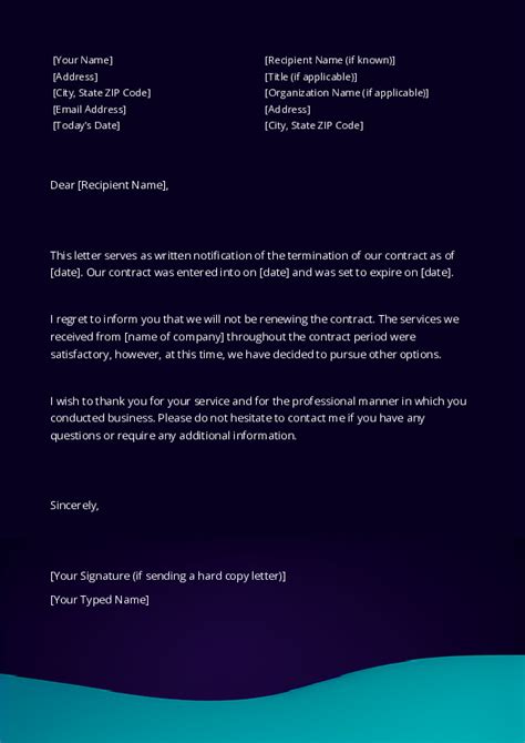 Free Word Template Contract Termination Letter 2 Template