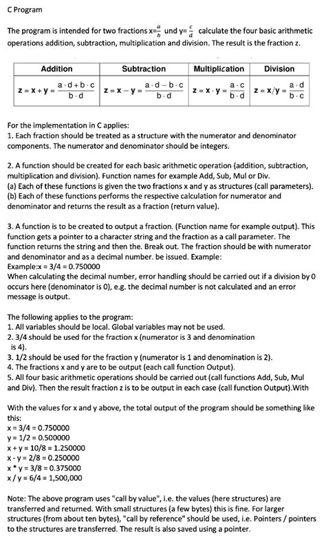 Solved C Program The Program Is Intended For Two Fractions