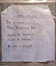 2001 Anthrax Attacks Wikipedia