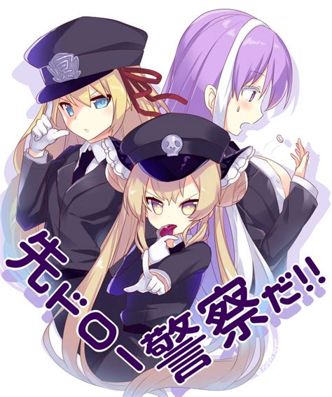 Safebooru 3girls Blonde Hair Blue Eyes Breasts Character Request Commentary Request Gloves
