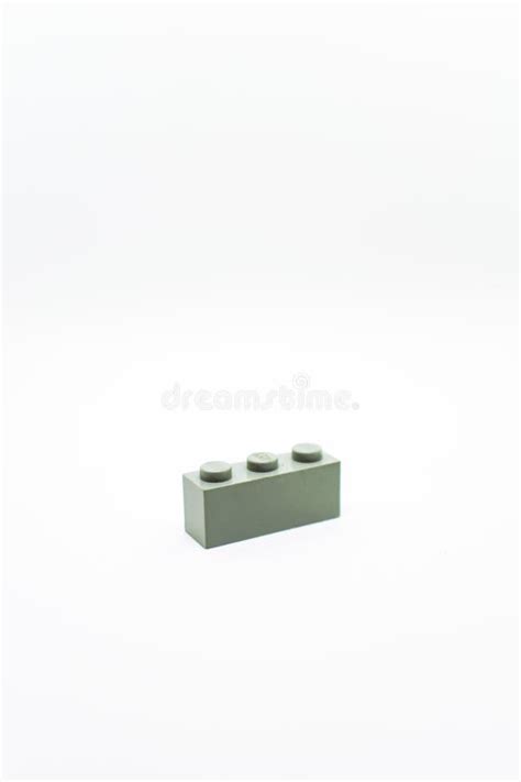 A Grey Little Lego Block Isolated On White Background Stock Image