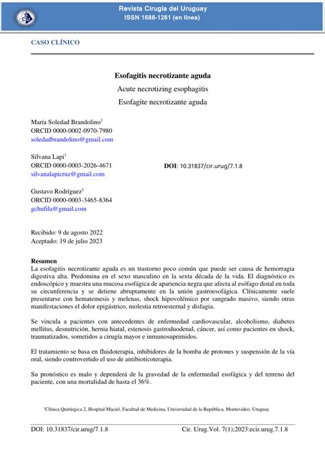 Pdf Acute Necrotizing Esophagitis