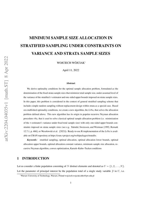 Minimum Sample Size Allocation In Stratified Sampling Under Constraints On Variance And Strata