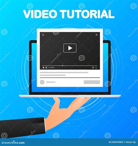 Live Tutorial Button With People Icon On White Background Video Tutorial Banner Vector